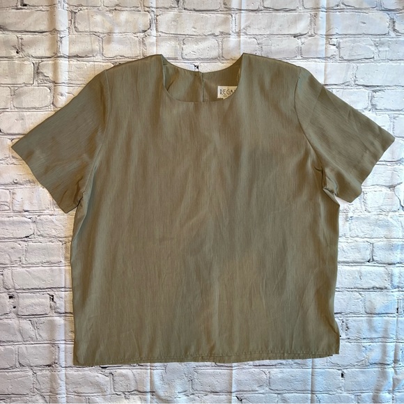 Tops | True Vintage Blouse Greige Large Top Regal Made In Usa | Poshmark